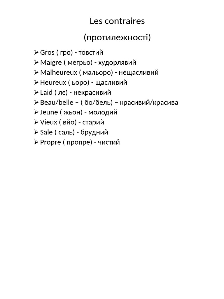 Les Contraires Pdf