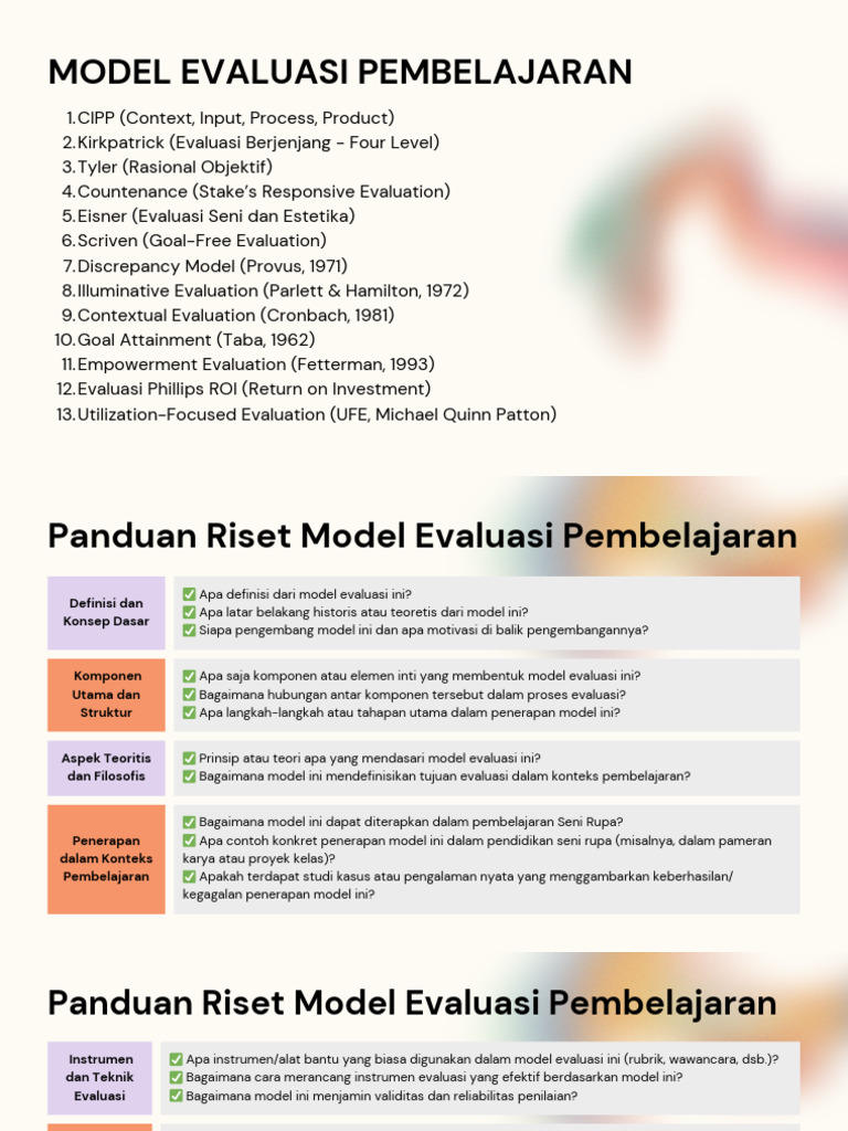 Model Evaluasi Pembelajaran | PDF