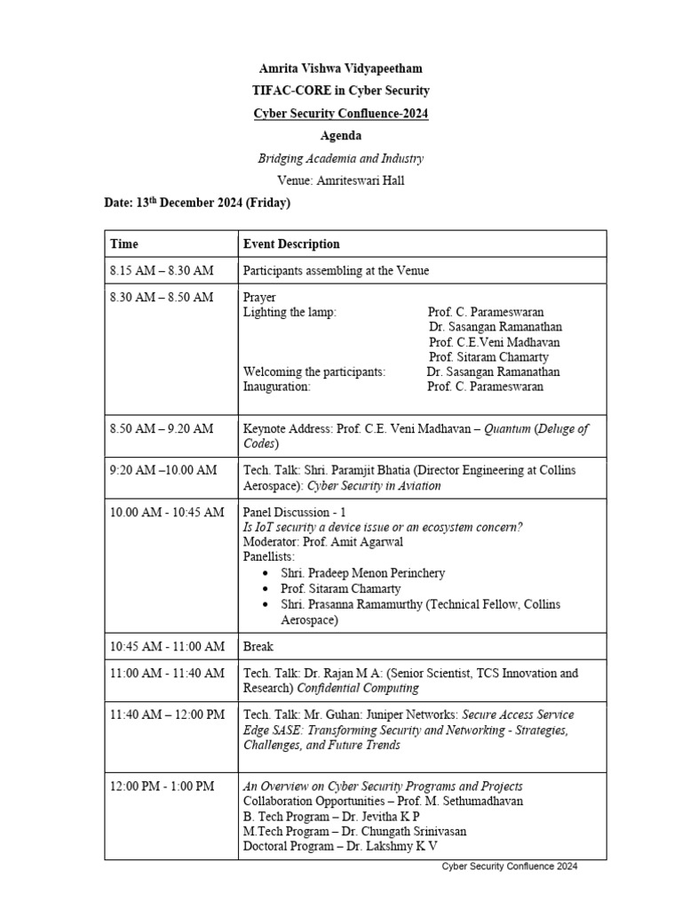 Cyber Security Confluence - 2024 | PDF | Computing | Information Technology