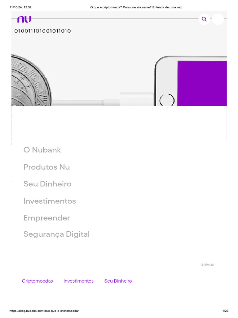 O Que É Criptomoeda - para Que Ela Serve - Entenda de Uma Vez | PDF | Criptomoeda | Bitcoin