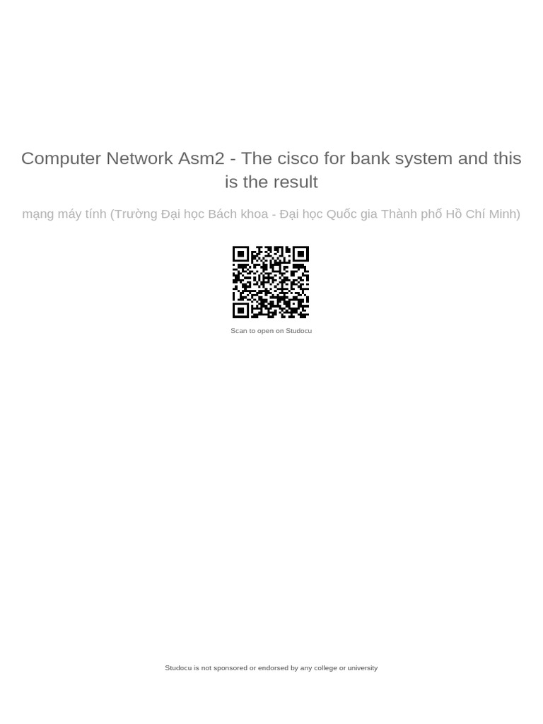 Computer Network Asm2 The Cisco For Bank System and This Is The Result | PDF | Computer Network ...