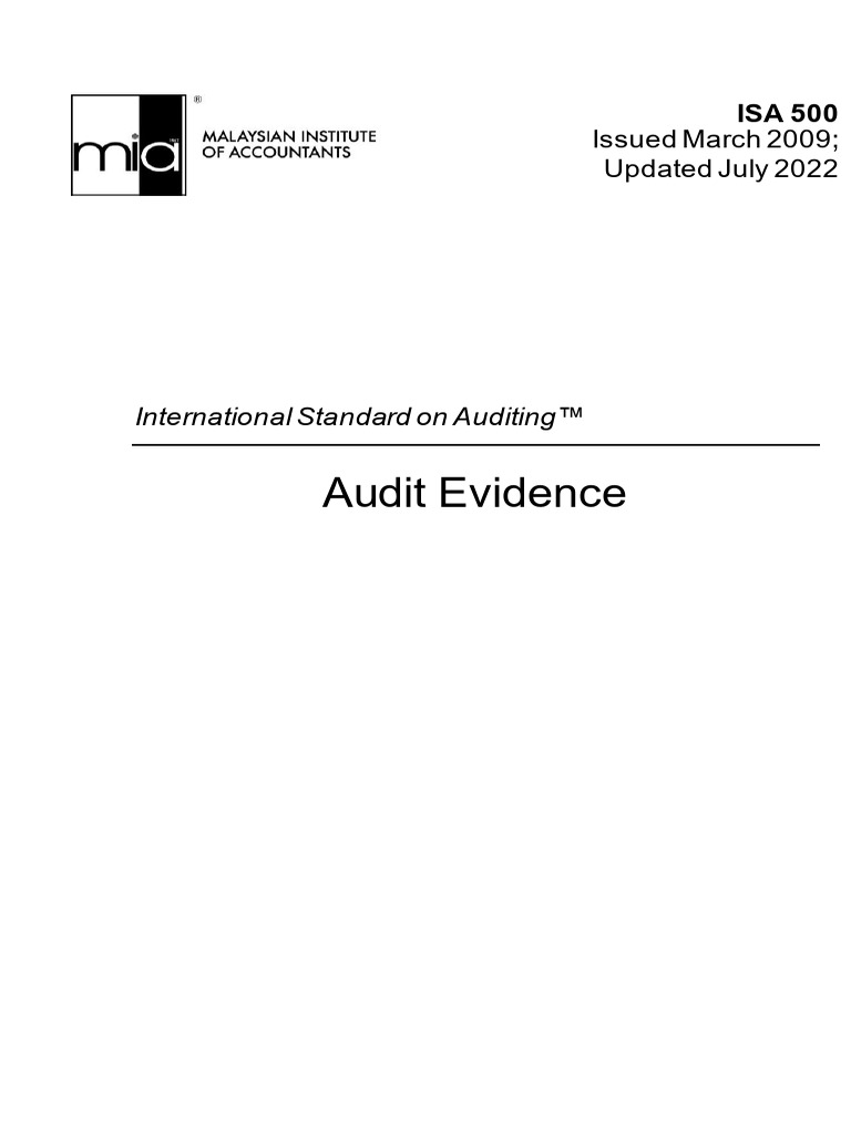 ISA-500-Updated-2022 | PDF | Audit | Financial Audit