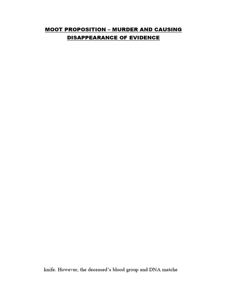 MOOT PROPOSITION – Satyanand Swami Murder Case | PDF | Murder | Crimes