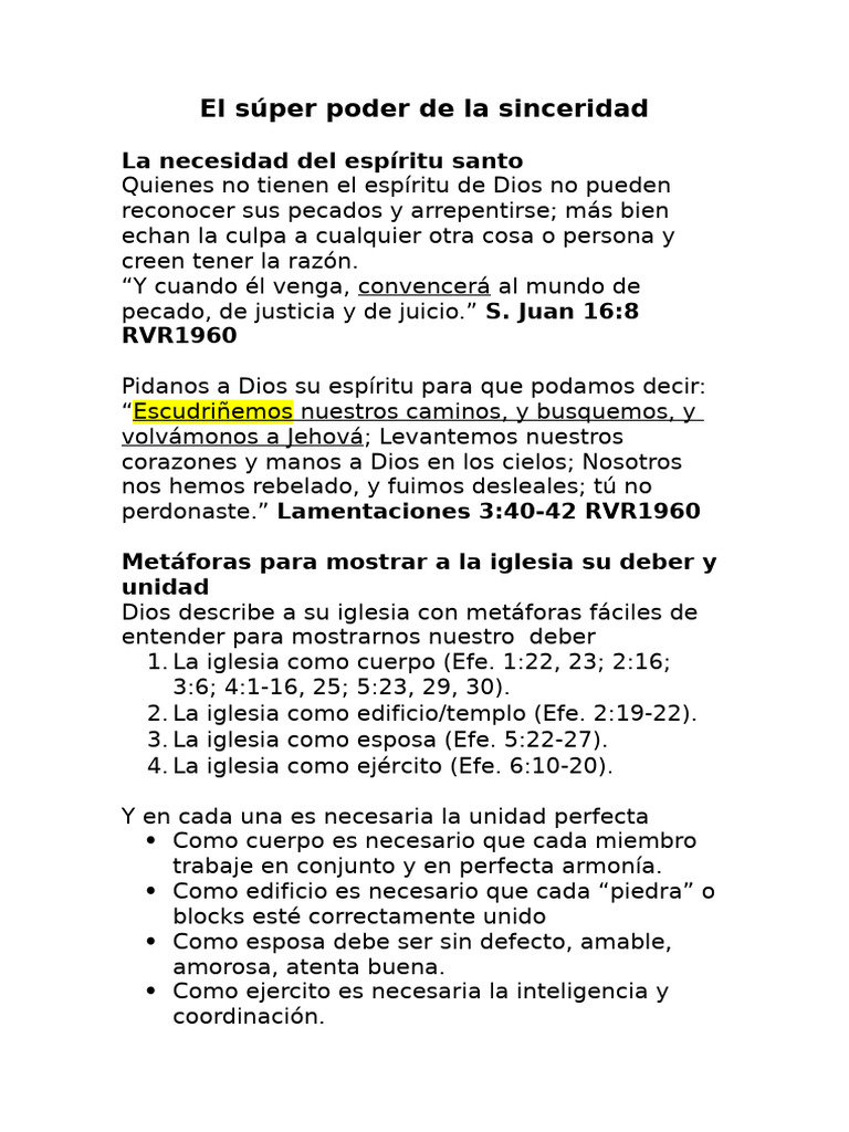 El Super Poder de La Sinceridad | PDF | Contenido bíblico | Teología