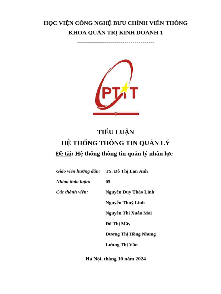 HTTTQL- NHÓM 5 | PDF