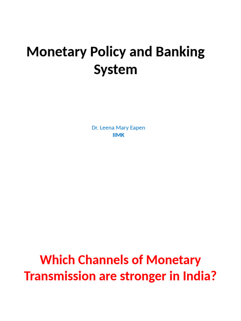 Session 17 Monetary Policy and Banking System | PDF | Fractional ...