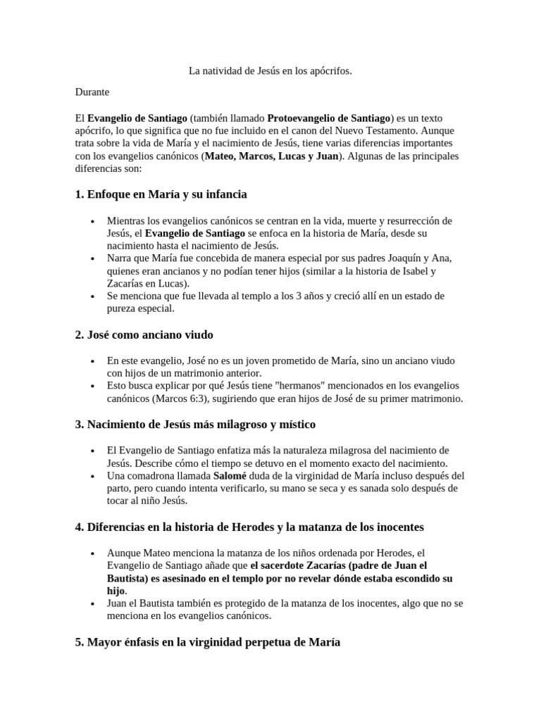 Natividad de Jesús en el Evangelio de Santiago | PDF | María, madre de ...