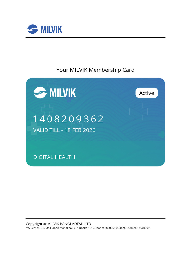 Milvik Corporate Plan_Membership Card_1740465722983841 | PDF