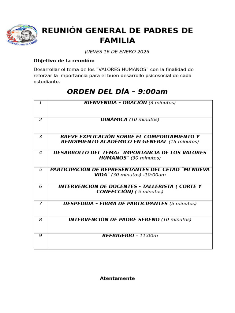 REUNION DE PADRES DE FAMILIA | PDF