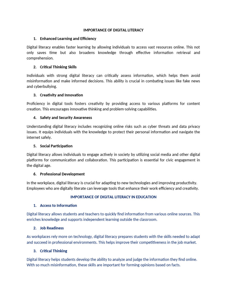 Develop Digital Literacy Skills | PDF | Learning | Human Communication