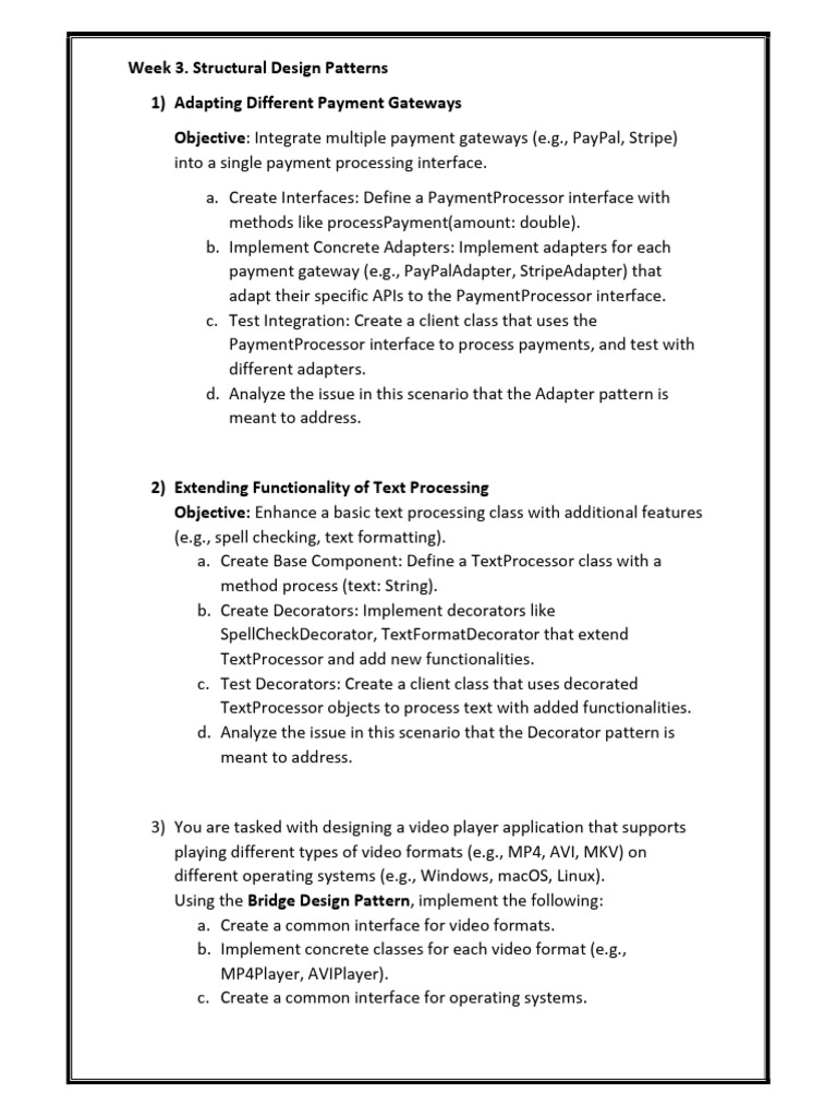 Skill Week-3 (Structural Design Patterns - 30-12-2024 To 4-12-2024 | PDF | Class (Computer ...