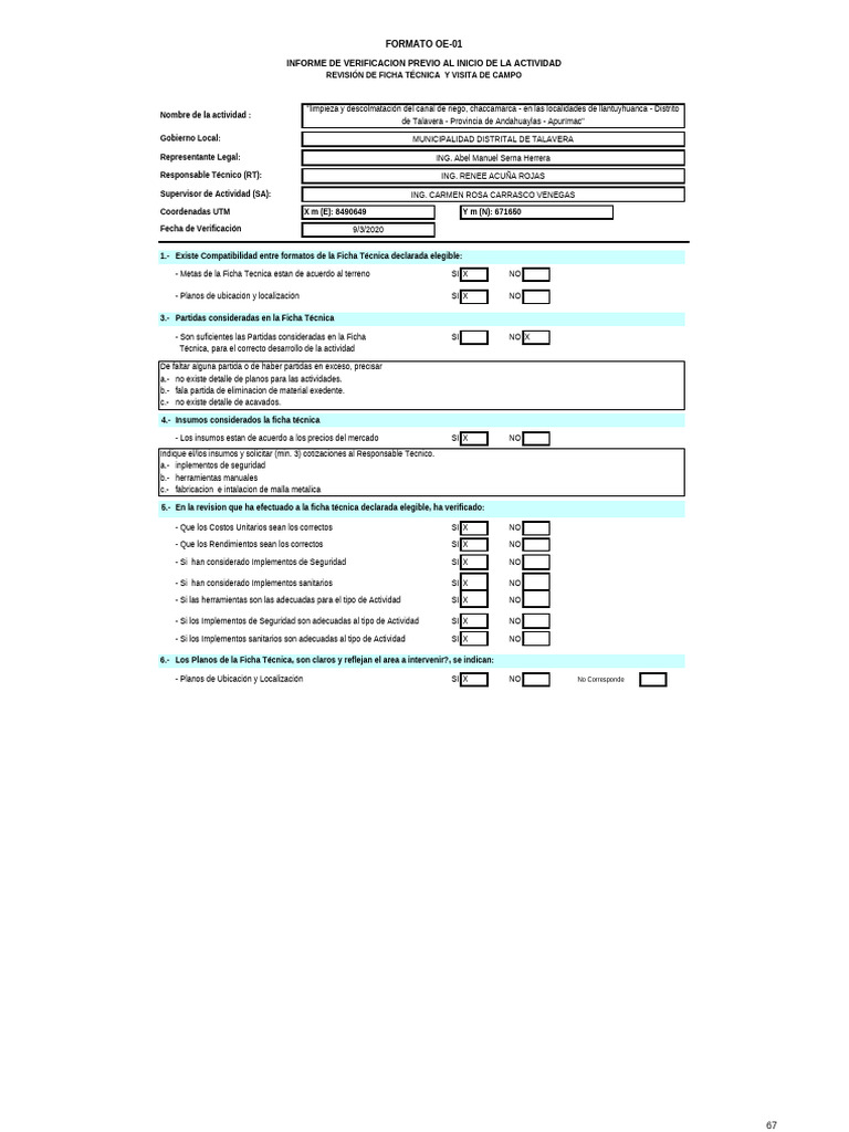 Formatos OE - AII - 2020 | PDF | Presupuesto