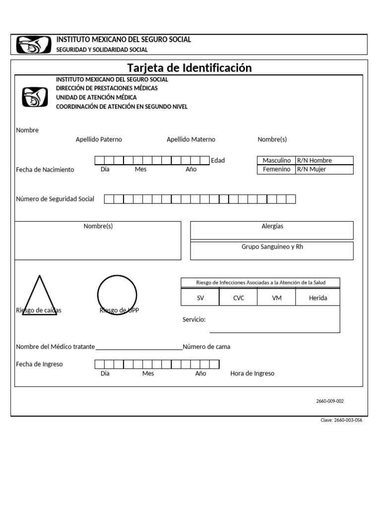 Tarjeta de Identificacion de Paciente 2022 | PDF