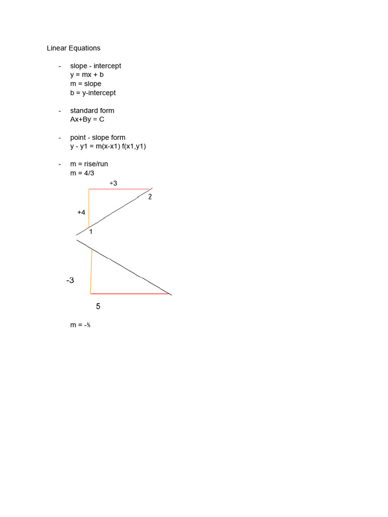 Understanding Linear Equations and Slopes | PDF