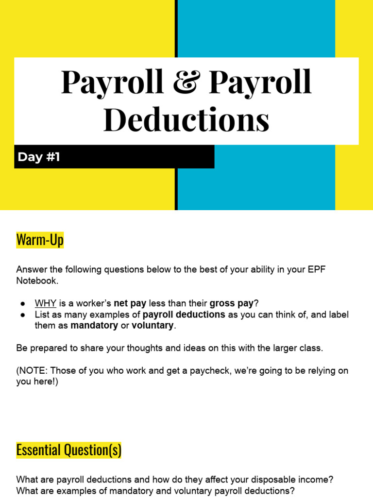 Understanding Payroll Deductions Explained | PDF | Payroll Tax | Payroll
