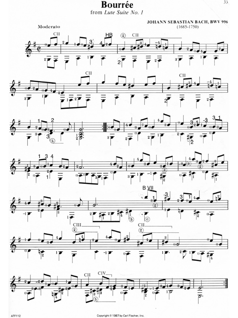 Bouree in E min. | PDF