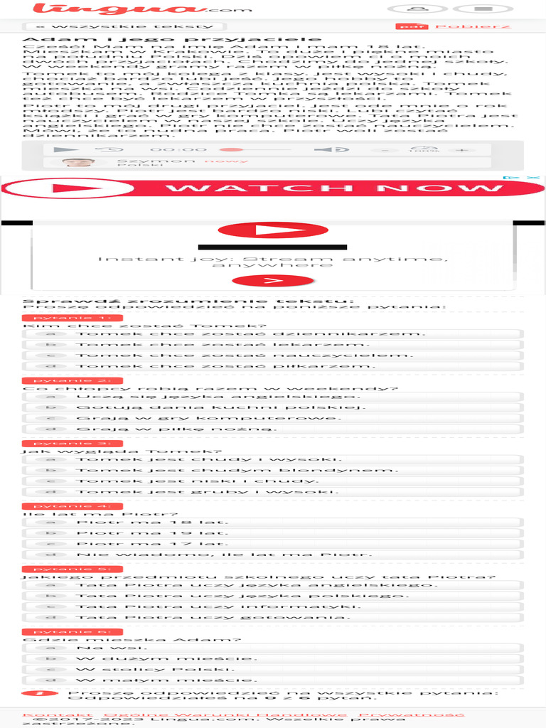 Adam I Jego Przyjaciele - Tekst Po Polsku | PDF