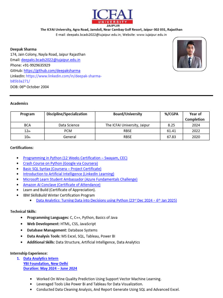 Document From Deepak Kumar Sharma - Deepak Sharma | PDF | Artificial ...
