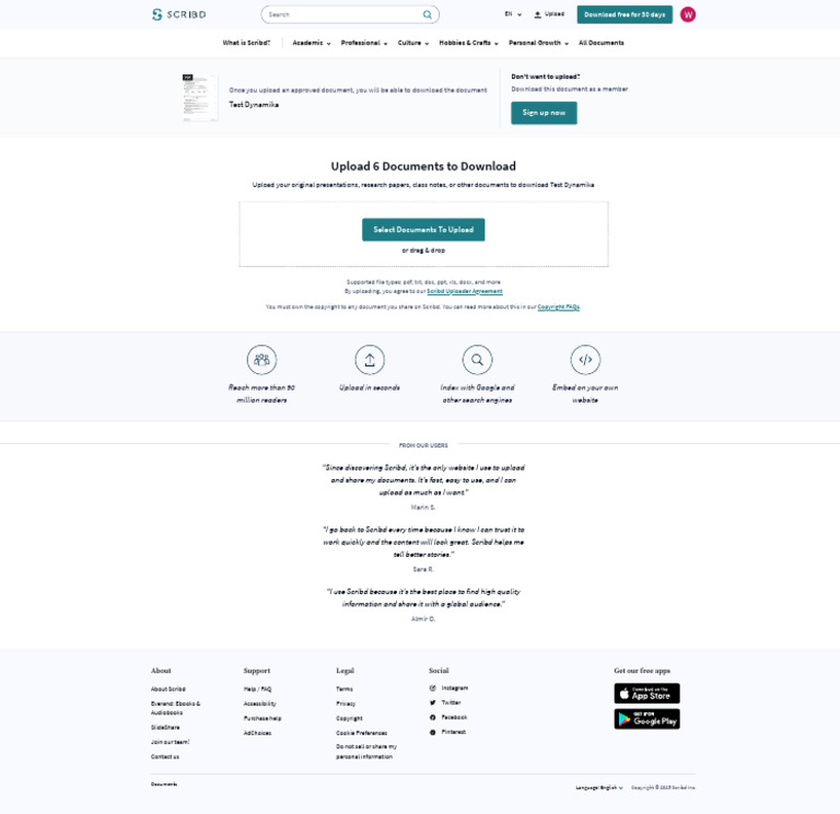 Upload A Document - Scribd | PDF | Scribd | Online Services