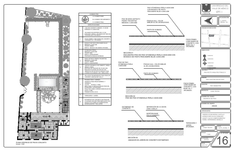 Plano Despiece de Pisos Casa Tecoh | PDF | Hormigón | Ingeniería de Edificación