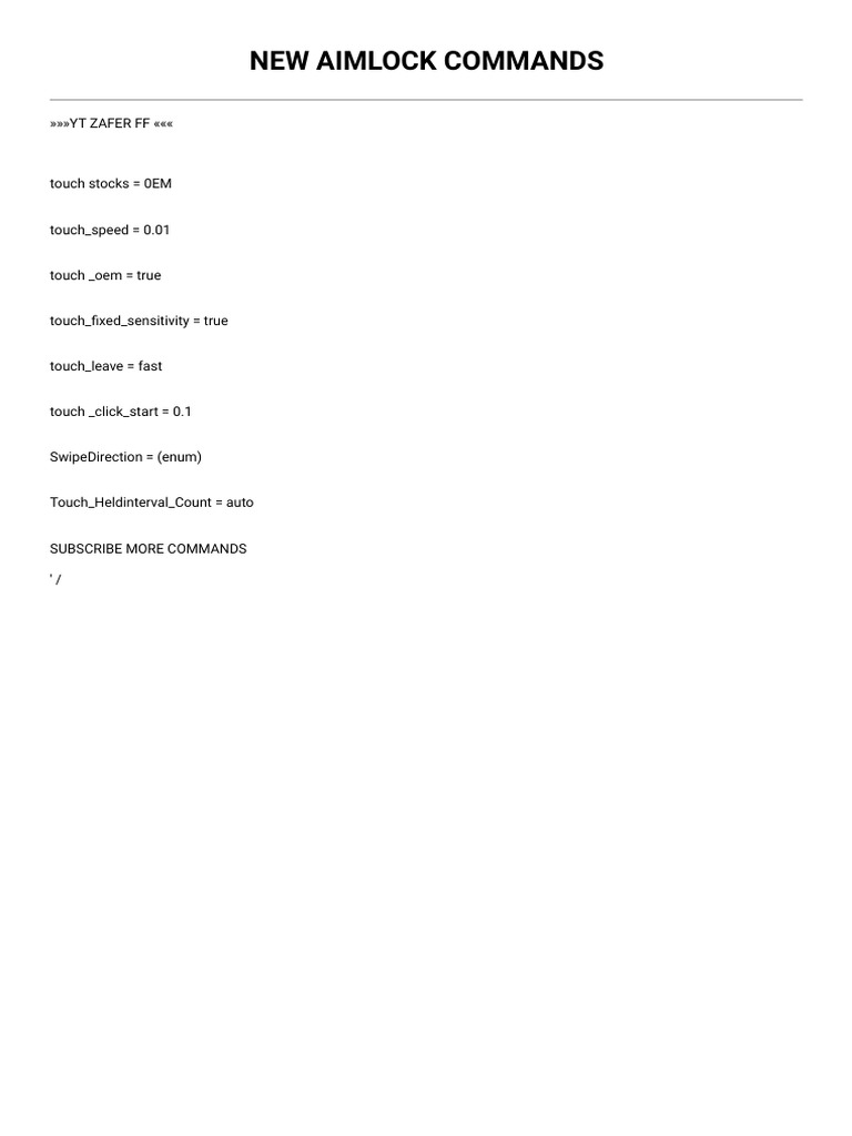 New Aimlock Commands1690174965 | PDF