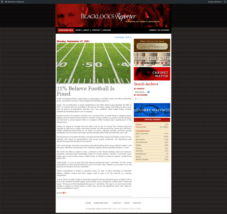 21-believe-football-is-fixed | PDF | Canada | Sports