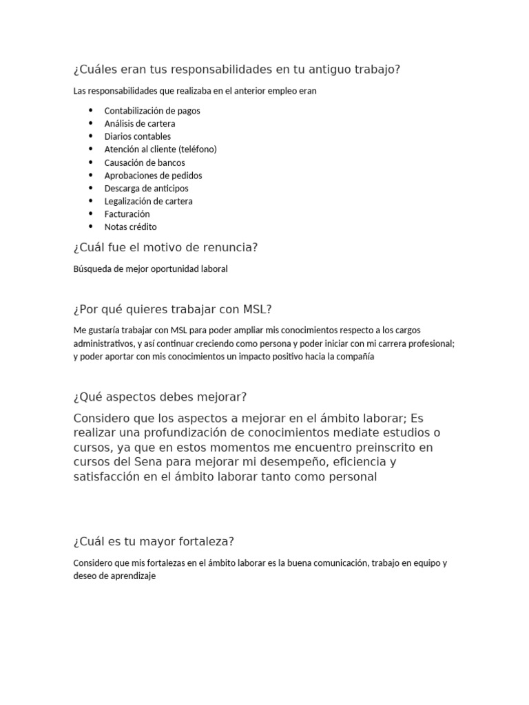 Respuestas MSL | PDF