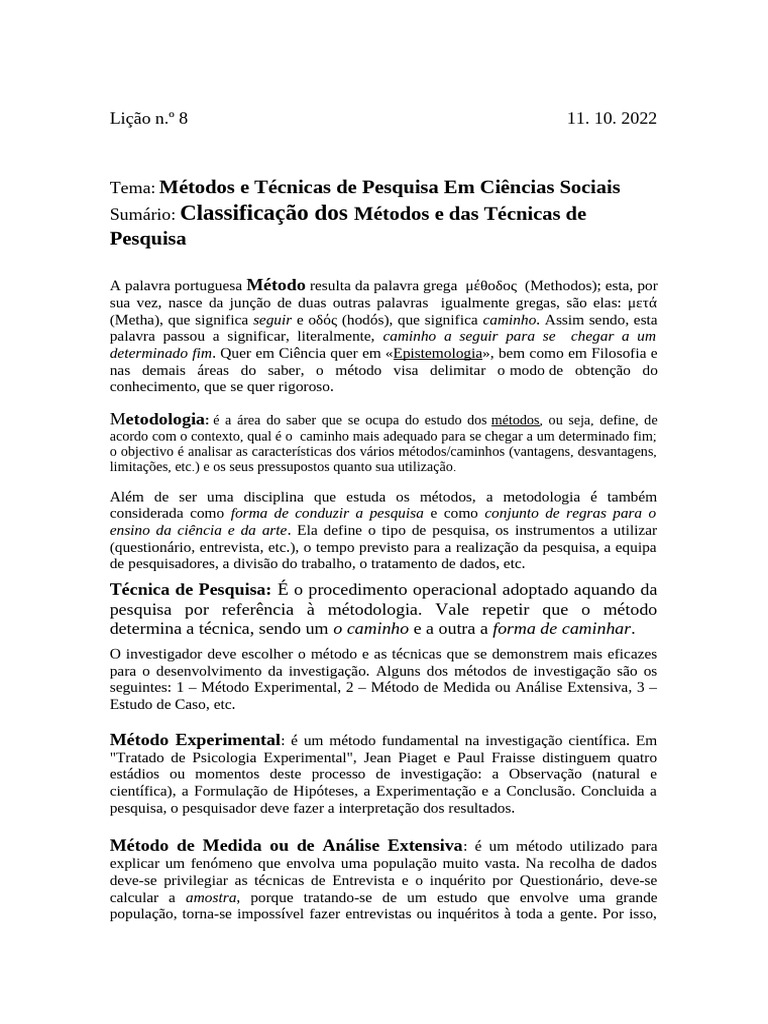 Soc4 - I Trimestre, 2022-2023 | PDF | Método científico | Metodologia