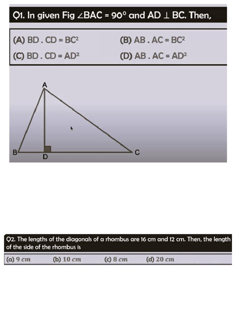 Grade X Triangles Set A | PDF
