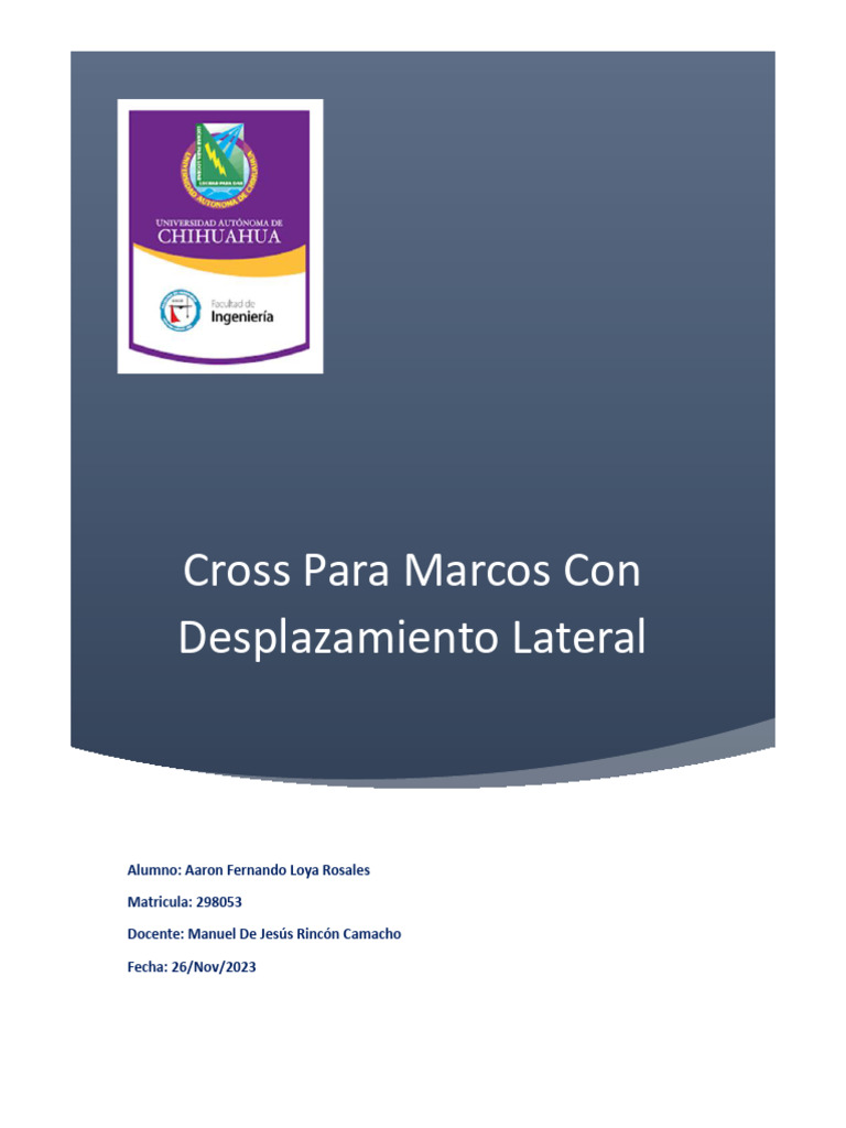 Metodo de Hardy Cross Para Marcos Con Desplazamieno 1 Aaron Loya ...