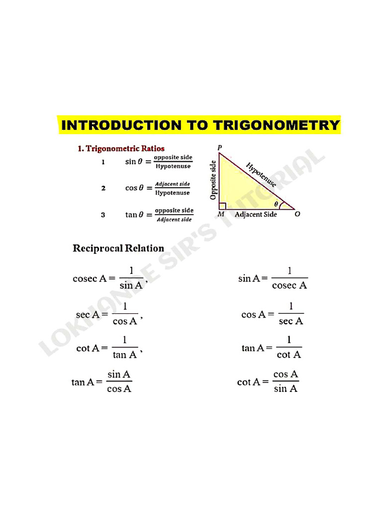Trigonometric Ratios | PDF