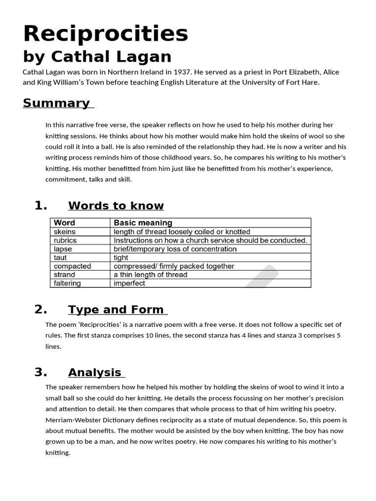 Reciprocities by Cathal Lagan | PDF | Poetry