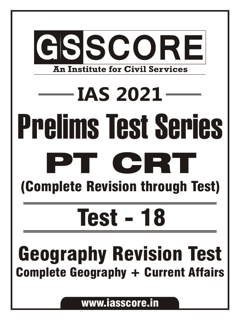 GS Score Prelims Test Series 2021_CRT-Test 18 | PDF | Earth | Wound