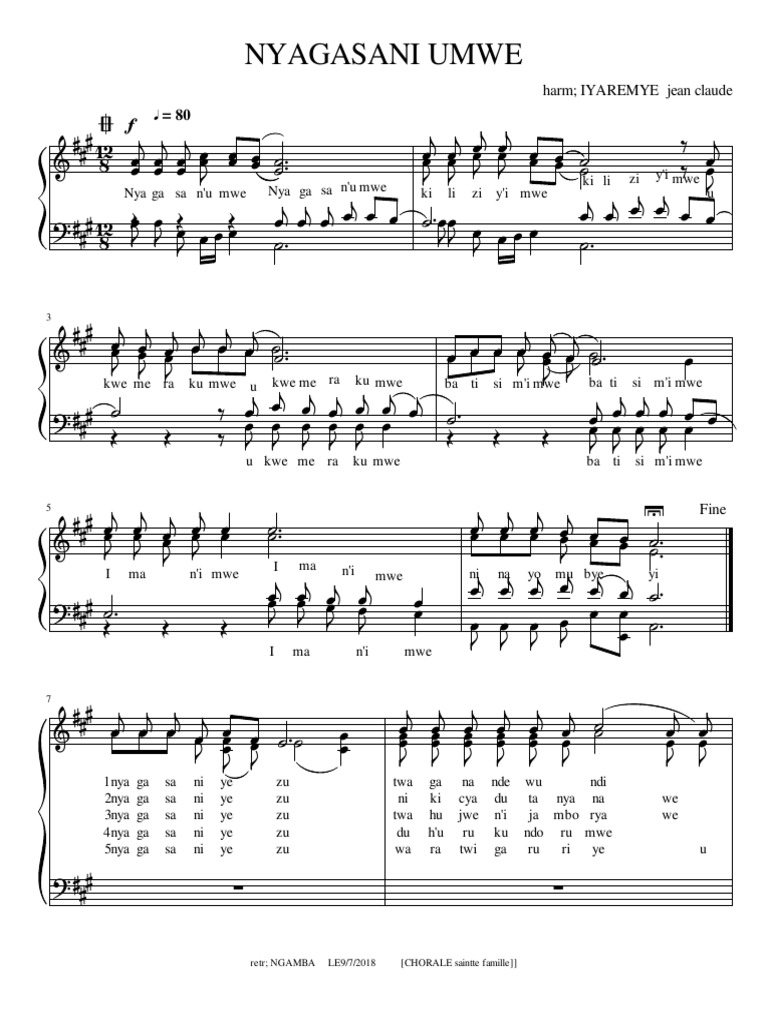 Nyagasani Umwe - Harm - J.Claude Iyaremye | PDF