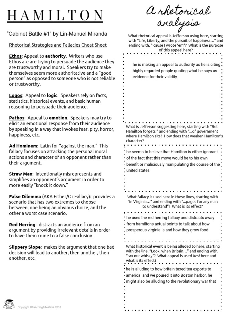 Jeremy Linn - Cabinet Battles HamiltonRhetoricalAnalysis-1 | PDF ...