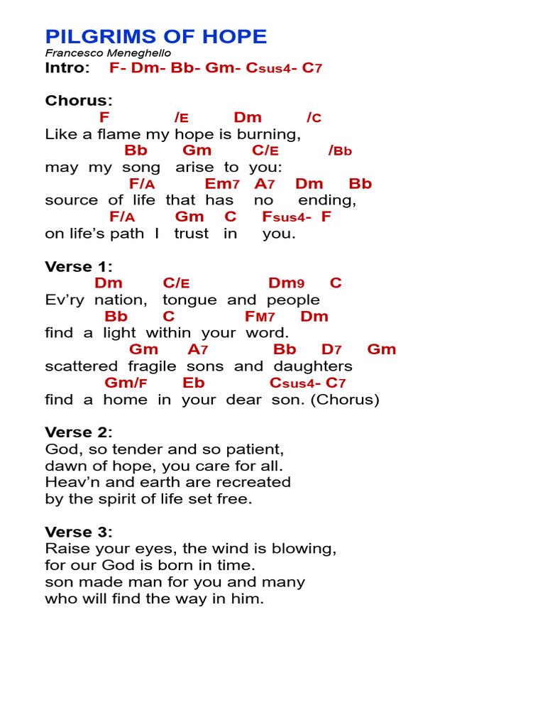 Pilgrims of Hope Chords | PDF