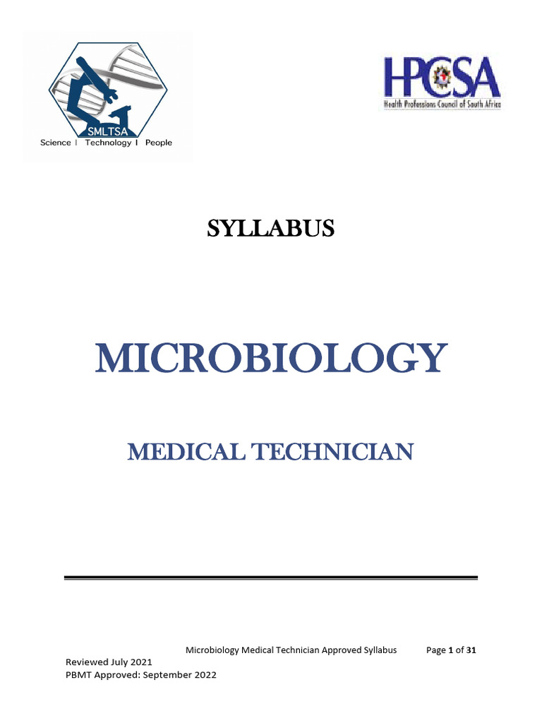 Approved GT Microbiology Syllabus | PDF | Mycobacterium | Gel ...