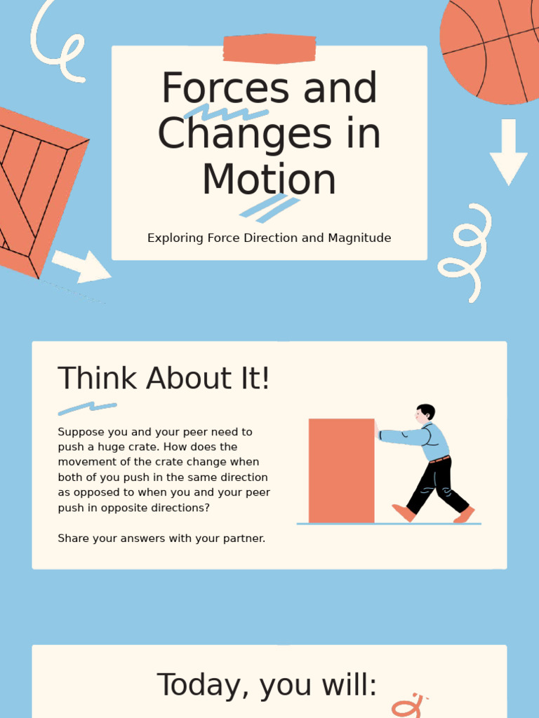 Forces and Changes in Motion Education Presentation in Hand Drawn ...
