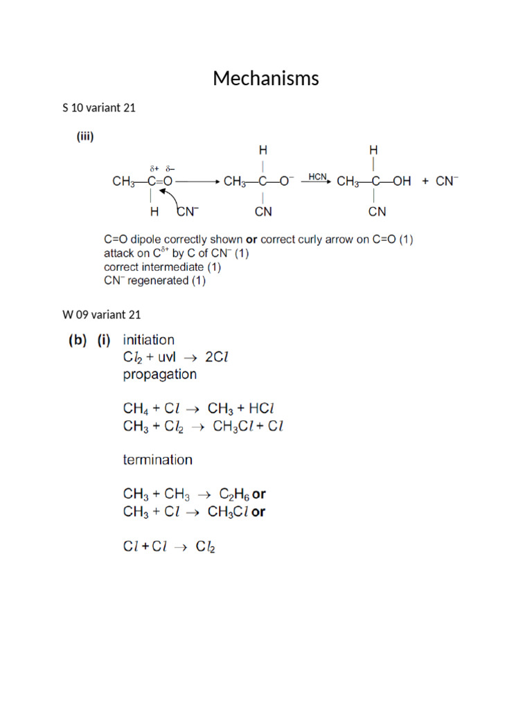 Organic Chem Mechanisms | PDF