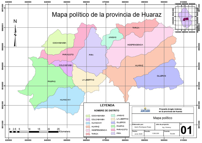 Mapa Político de Huaraz 2025 | PDF