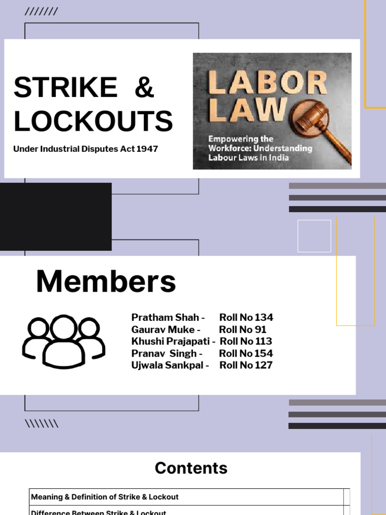 Labour Law | PDF | Strike Action | Lockout (Industry)