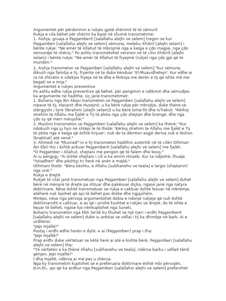 Argumentet Për Rukjen | PDF