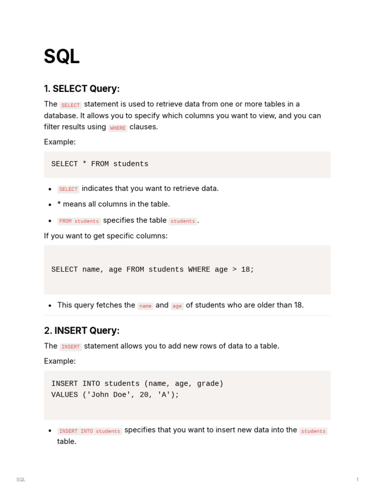 SELECT Query | PDF | Table (Database) | Data