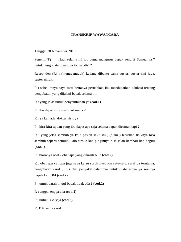 TRANSKRIP WAWANCARA | PDF