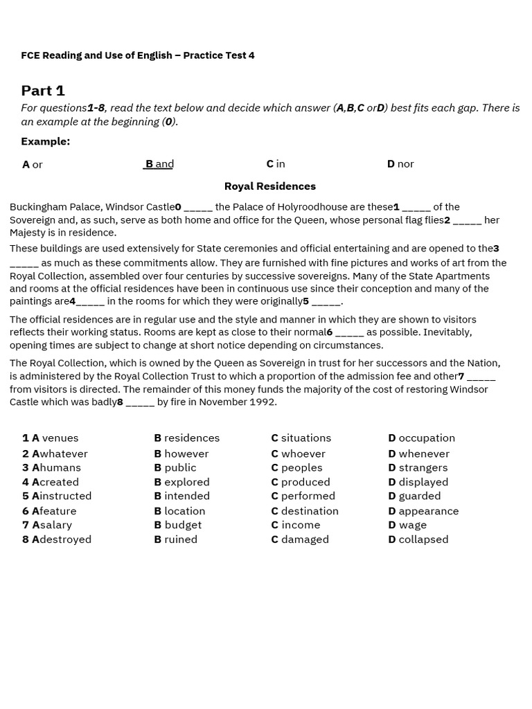 B2 First First Cambridge Exam FCE 8 | PDF | Parachuting | Parachute