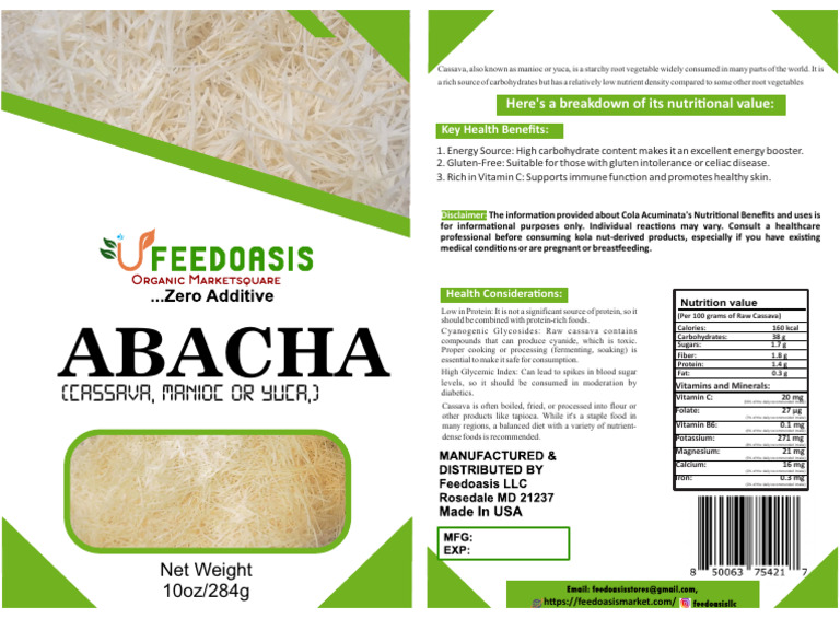 front and back abacha | PDF | Foods | Carbohydrates