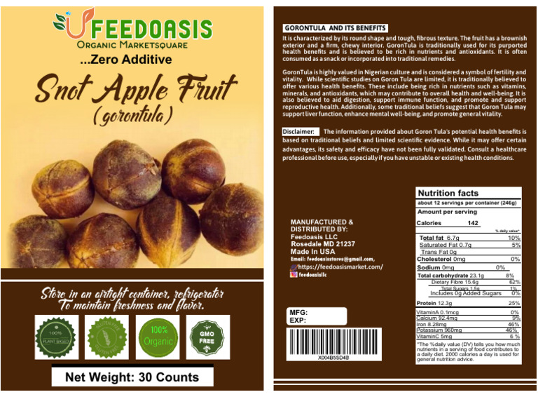 Front and Back Snot Fruit | PDF | Nutrients | Health Promotion