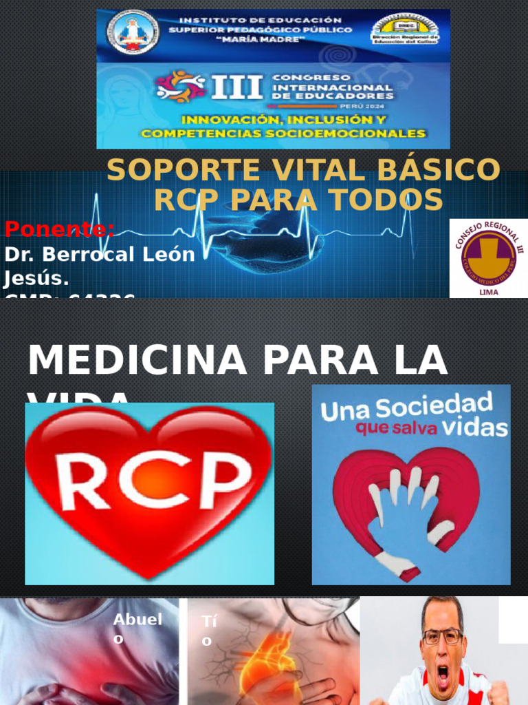Soporte Vital Básico RCP para Todos: Ponente | PDF | Reanimación ...