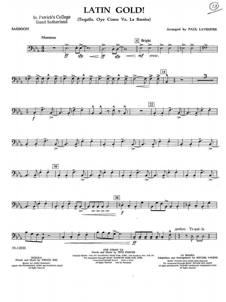 Latin Gold Fagot - Arr Paul Lavender | PDF