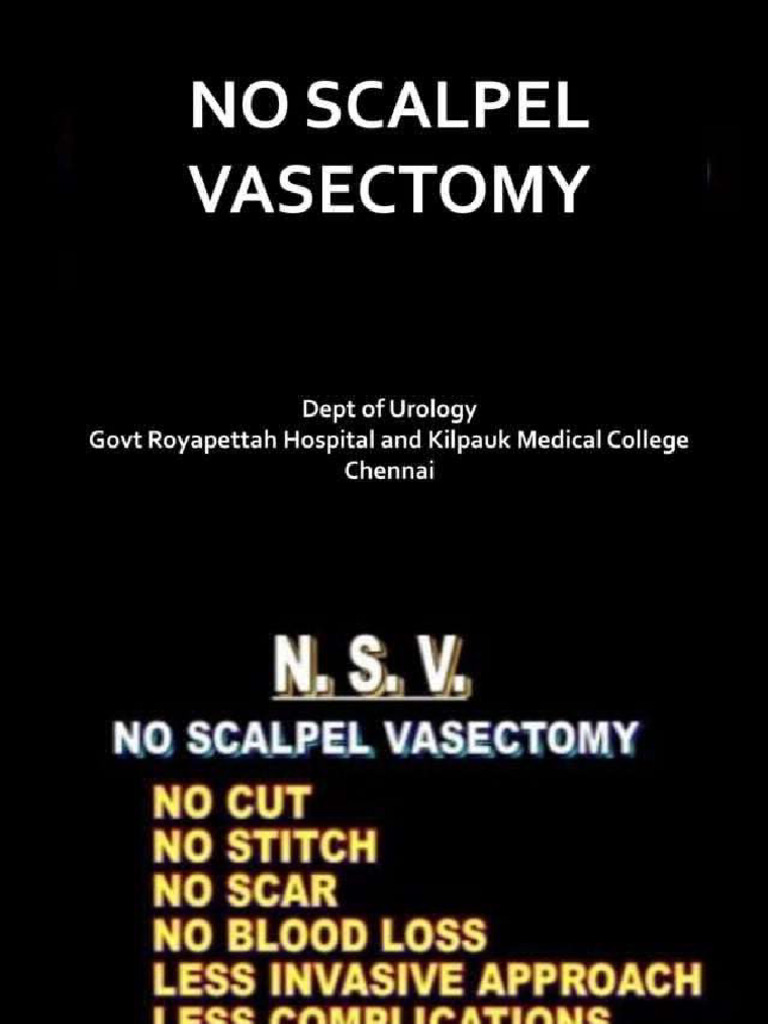 No Scalpel Vasectomy (NSV) | PDF